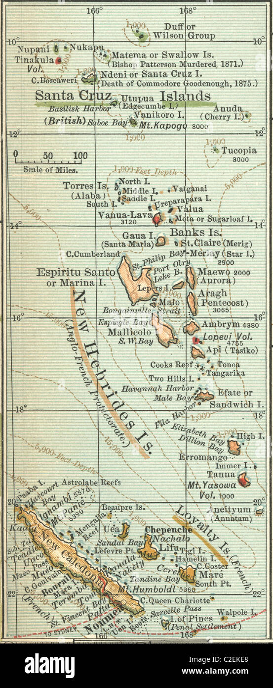 Carte des îles du Pacifique Sud Photo Stock - Alamy