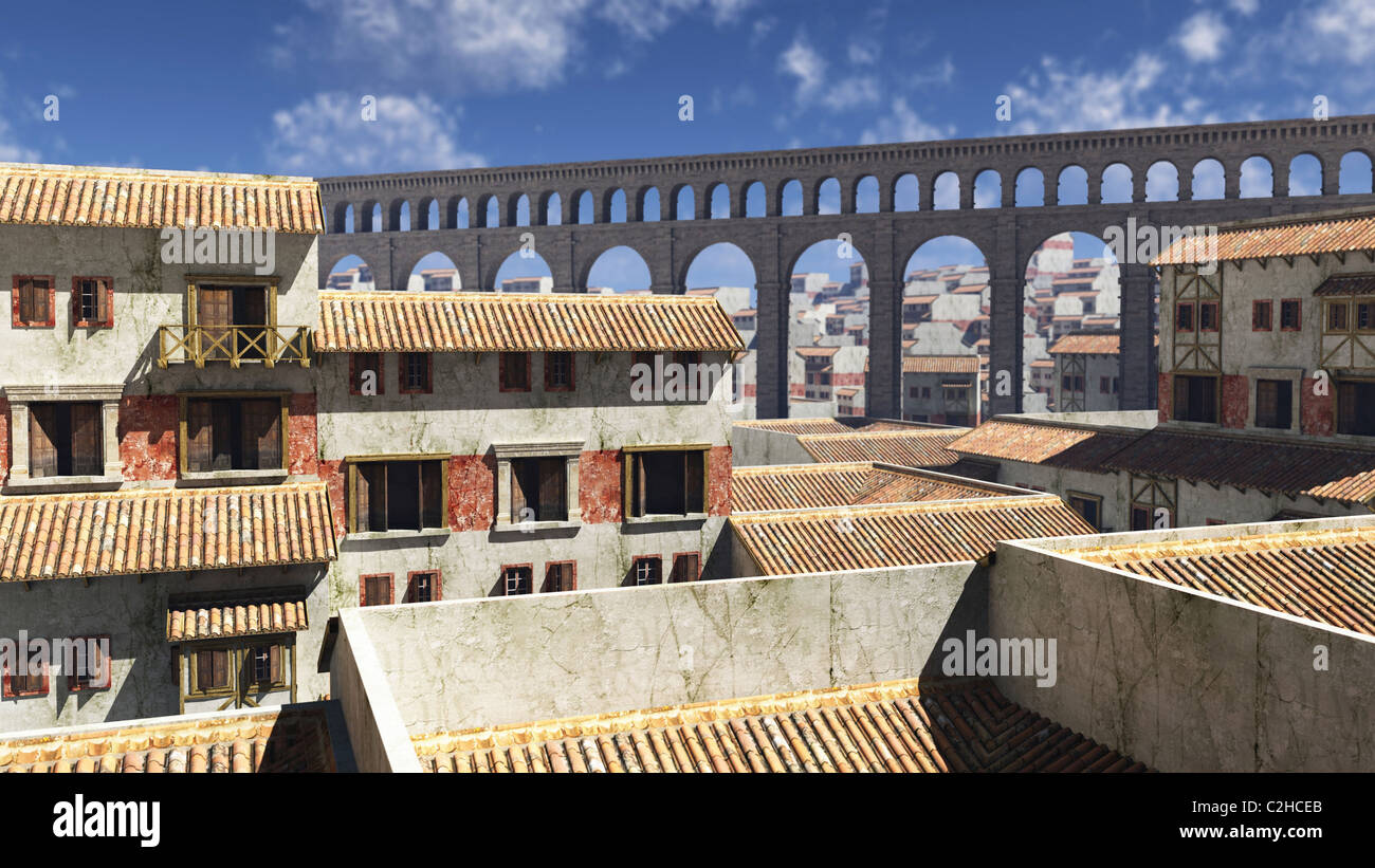 Arcades romaines toits de tuiles Banque de photographies et d’images à ...