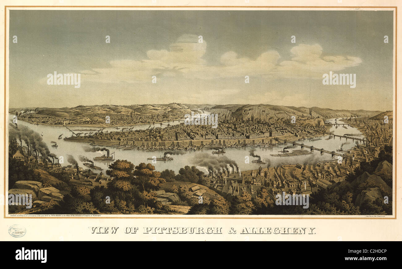 Map of pittsburgh Banque de photographies et d’images à haute ...