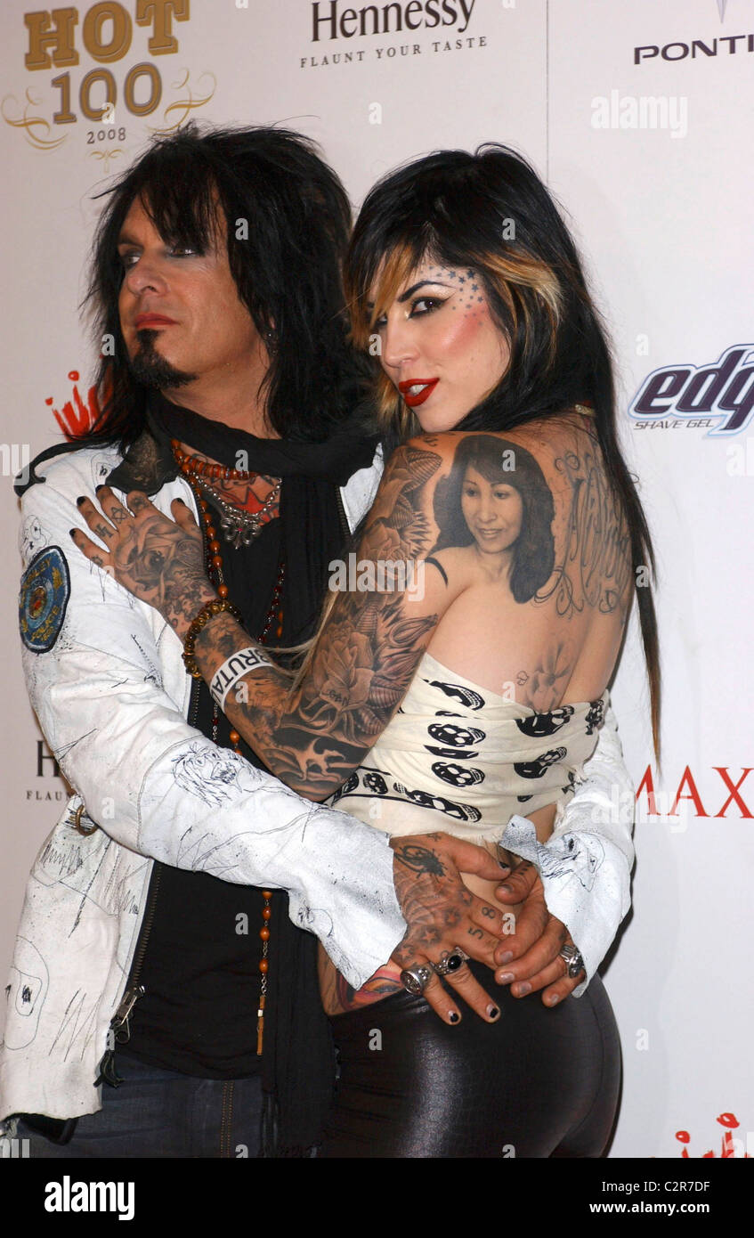 Nikki Sixx et Kat Von D Maxim's Hot 100 2008 Célébration de plus belles femmes du monde tenue à ...