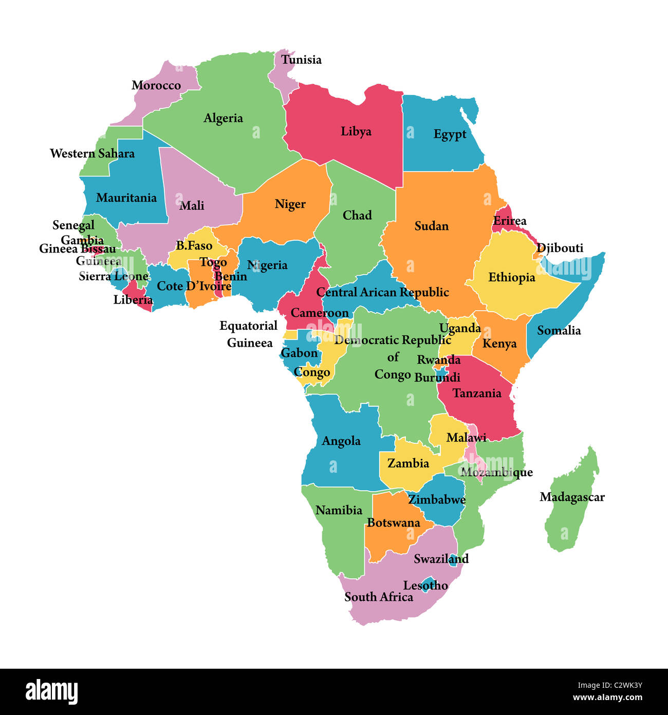 Carte modifiable de l'Afrique Photo Stock - Alamy