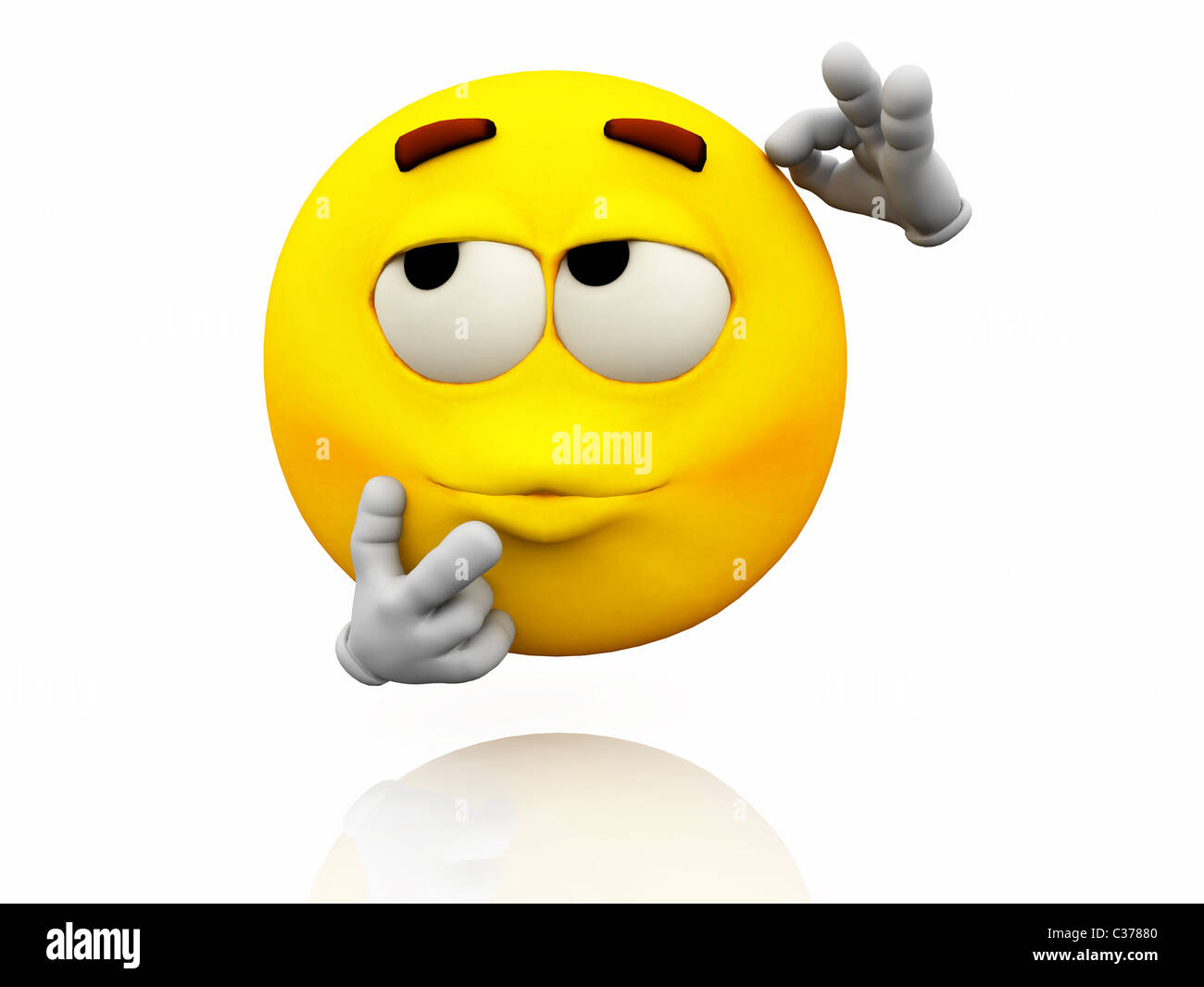 Smiley emoticon facial expression thinking Banque de photographies et d ...