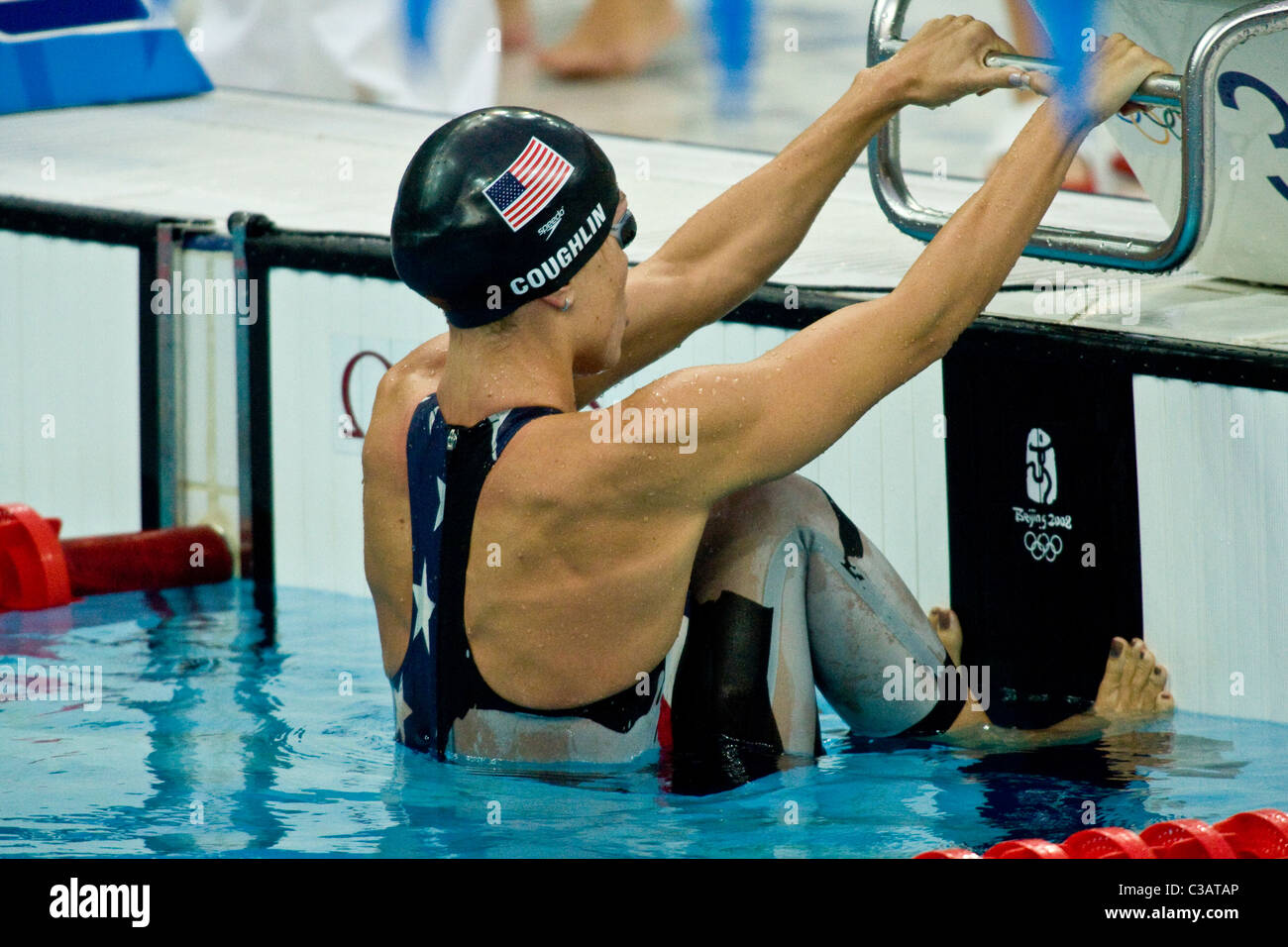 Natalie Coughlin (USA) à partir de la jambe dos de la Women's 4x100 ...