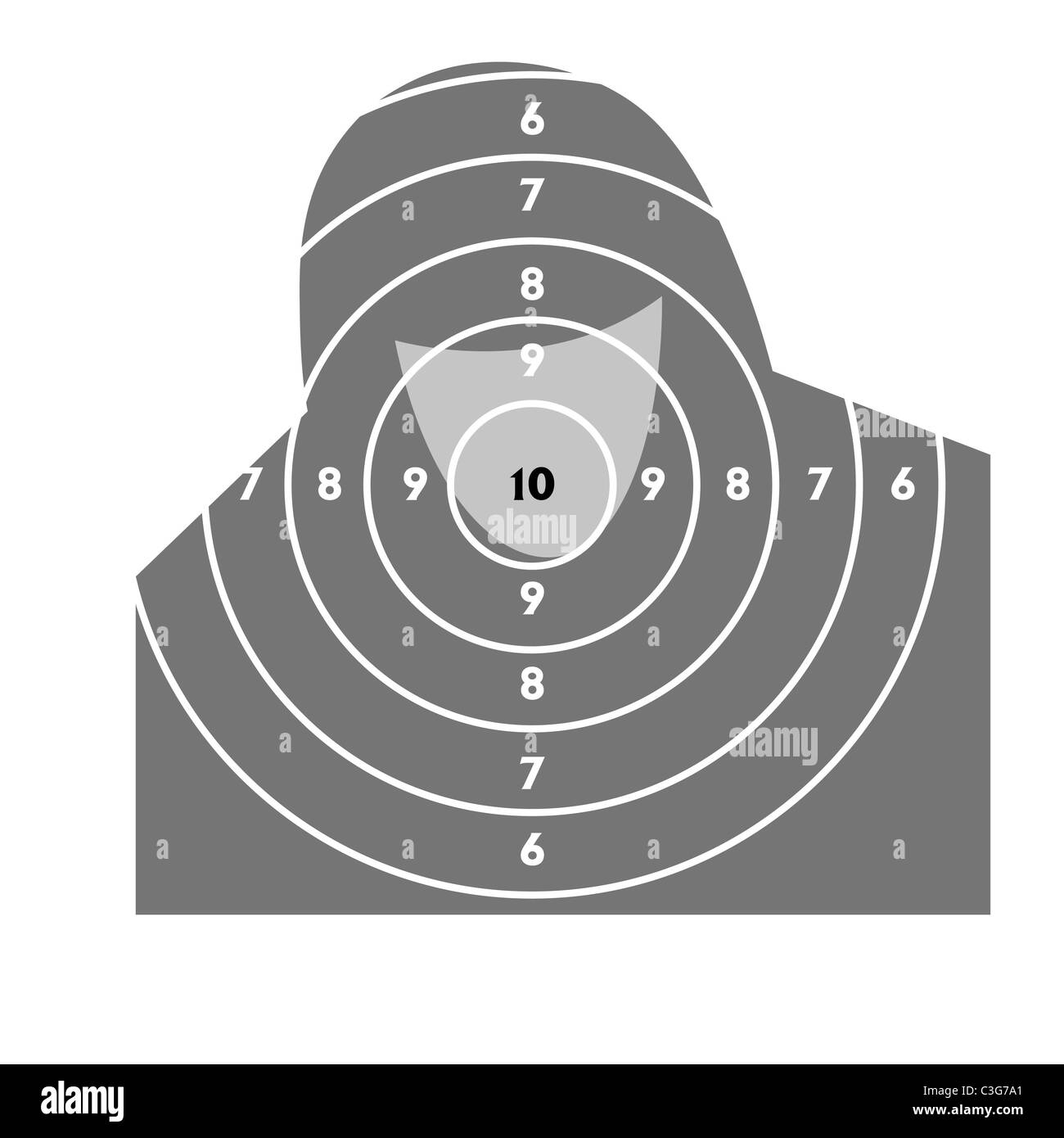 La cible pour les exercices de tir à un champ de tir avec un pistolet ...