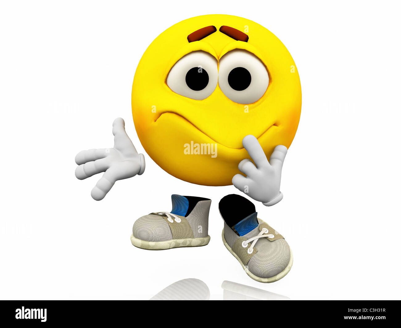 Smiley, émoticone. L'expression du visage confus de l'expression ...