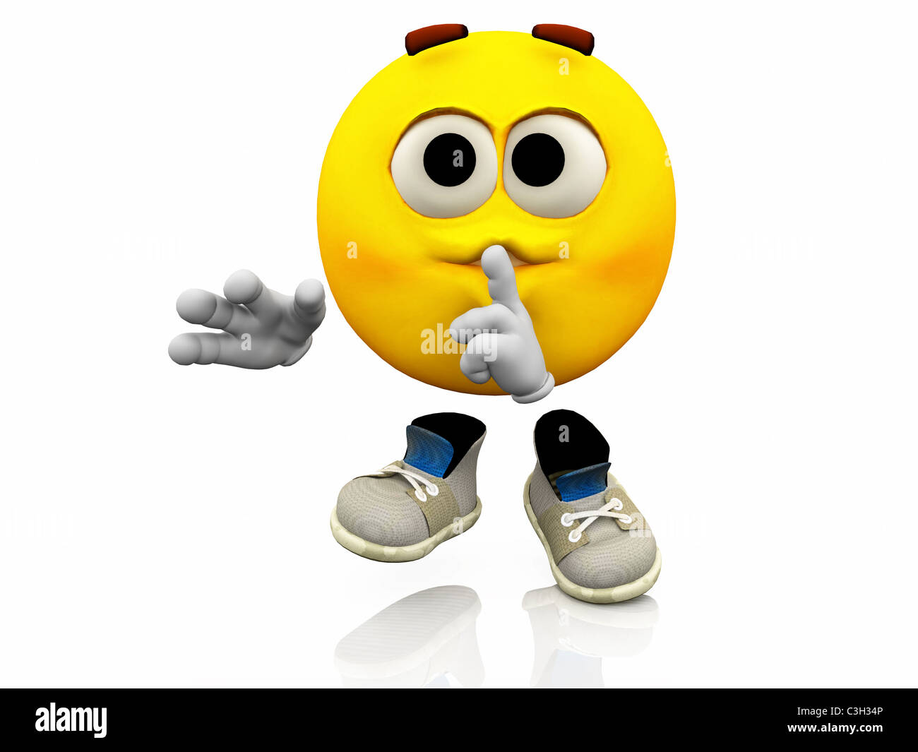 Emoticon smiley yellow hush Banque de photographies et d’images à haute ...