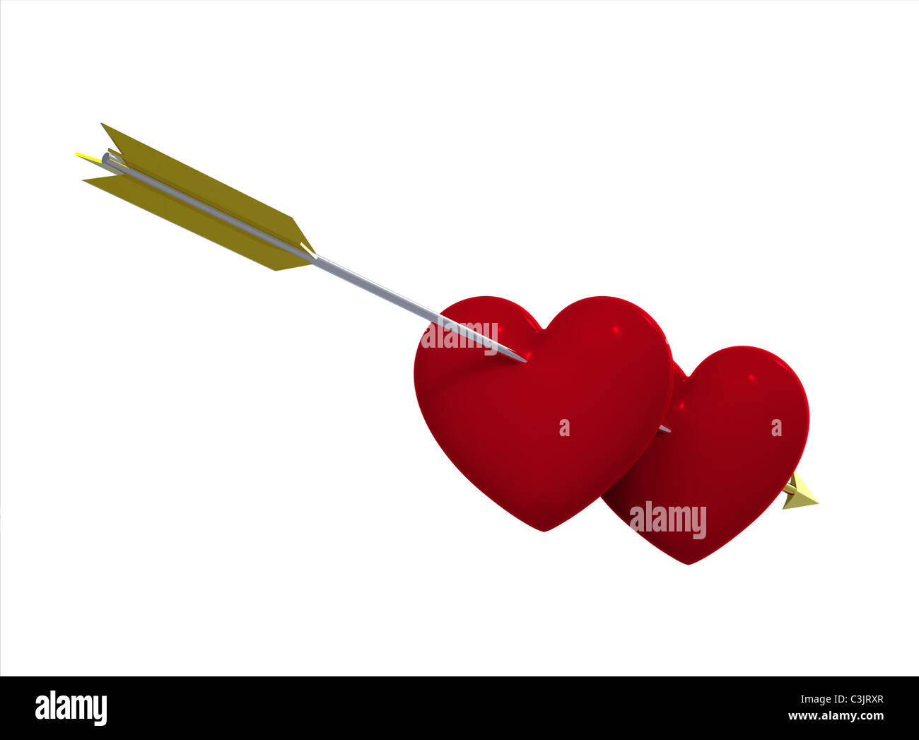 Coeur transpercé par la flèche Banque d'images détourées - Alamy