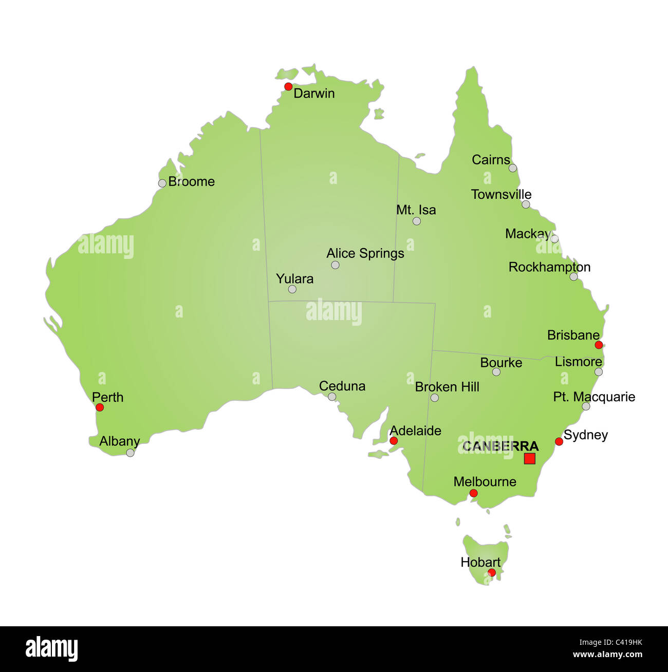 Australia map cities Banque de photographies et d’images à haute ...
