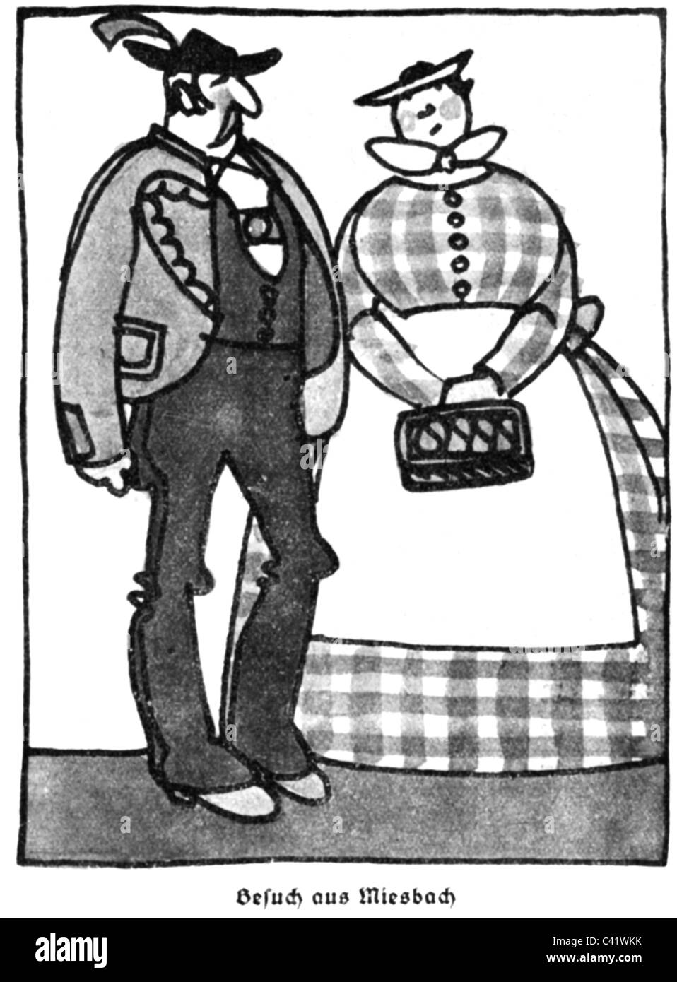 Géographie / Voyage, Allemagne, Munich, Oktoberfest, caricature ...