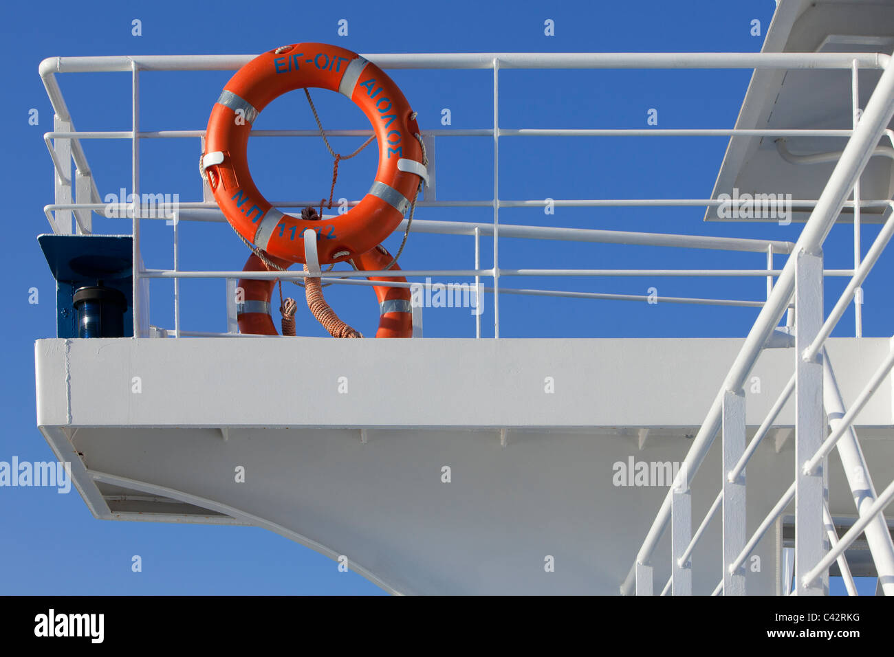Pont du traversier qui relie Edipsos à Arkitsa, Grèce Photo Stock - Alamy