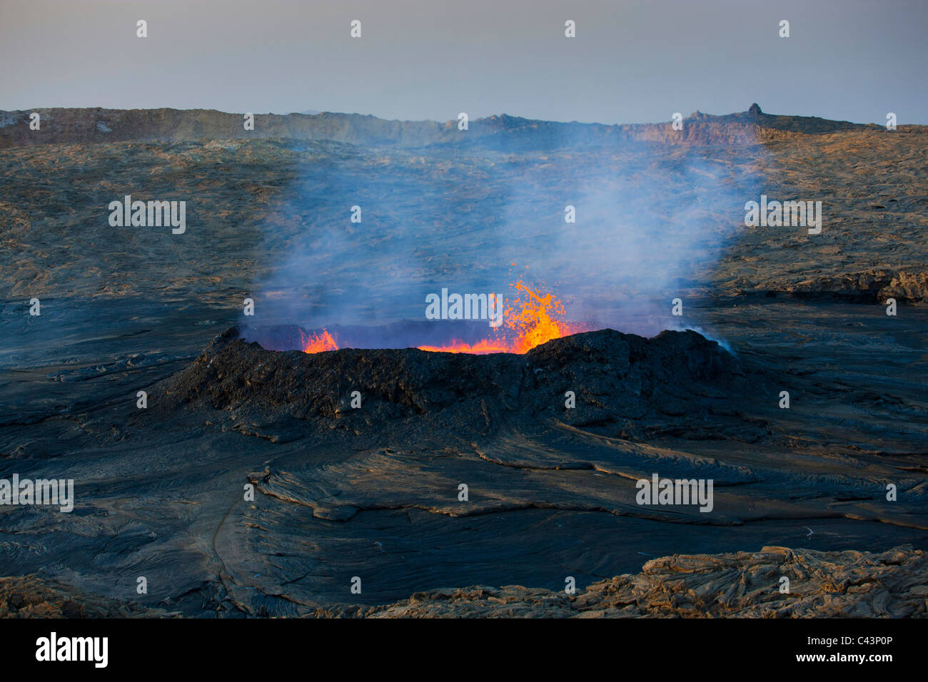 Erta Ale, l'Afrique, l'Éthiopie, région Afar, Afgar, Danakil, désert ...