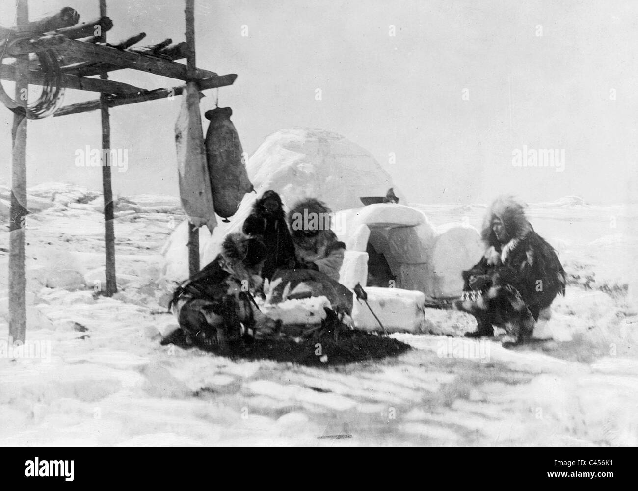 Eskimos du groenland Banque d'images noir et blanc - Alamy