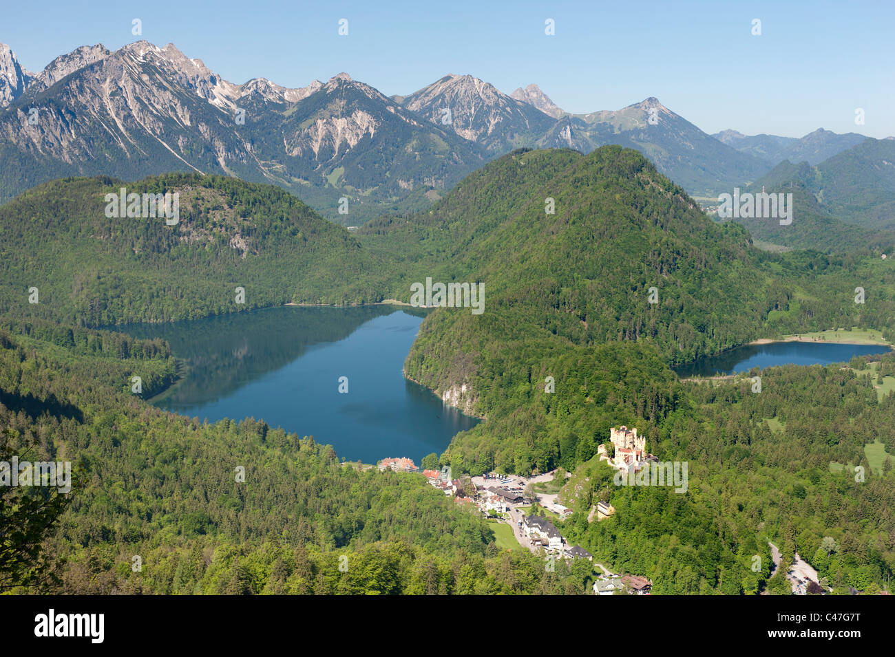 Neuschwanstein castle and lake alpsee Banque de photographies et d ...