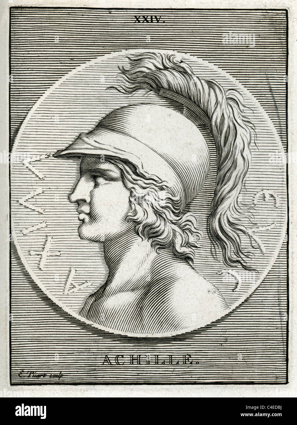 Portrait classique d'Achille un héros grec de la guerre de Troie, le ...