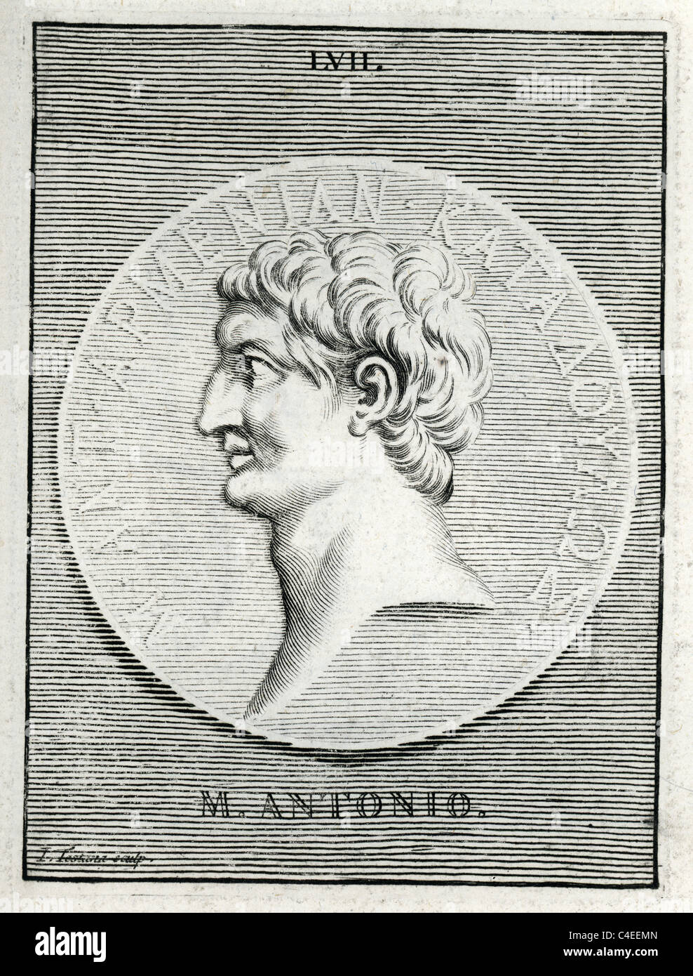 Portrait classique de Marc Antoine (Marcus Antonius) un homme politique ...
