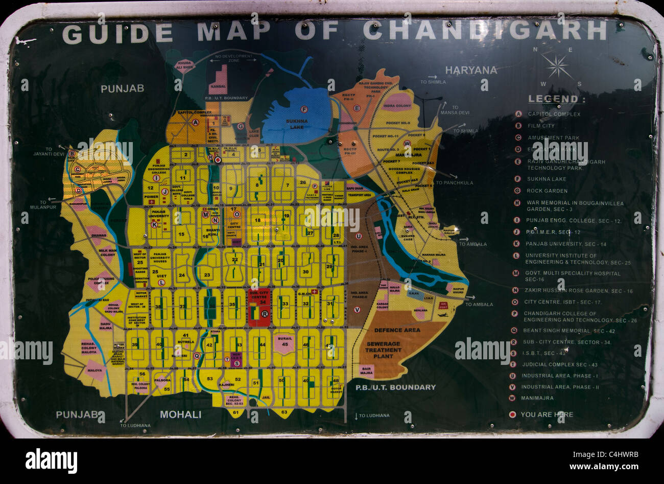 Chandigarh city map Banque de photographies et d’images à haute ...