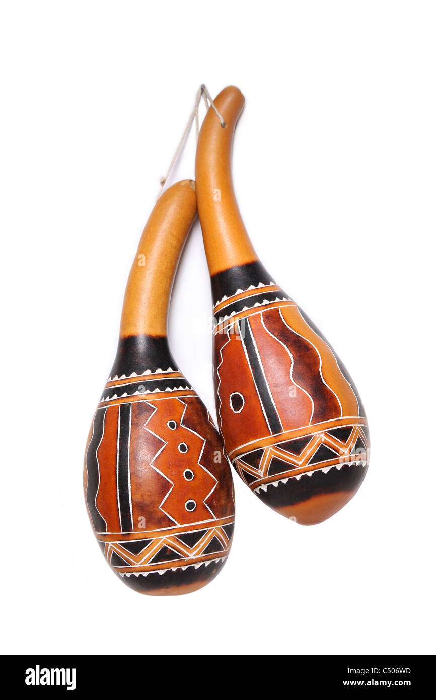 Les maracas instrument folklorique cubaine sur fond blanc Photo Stock ...