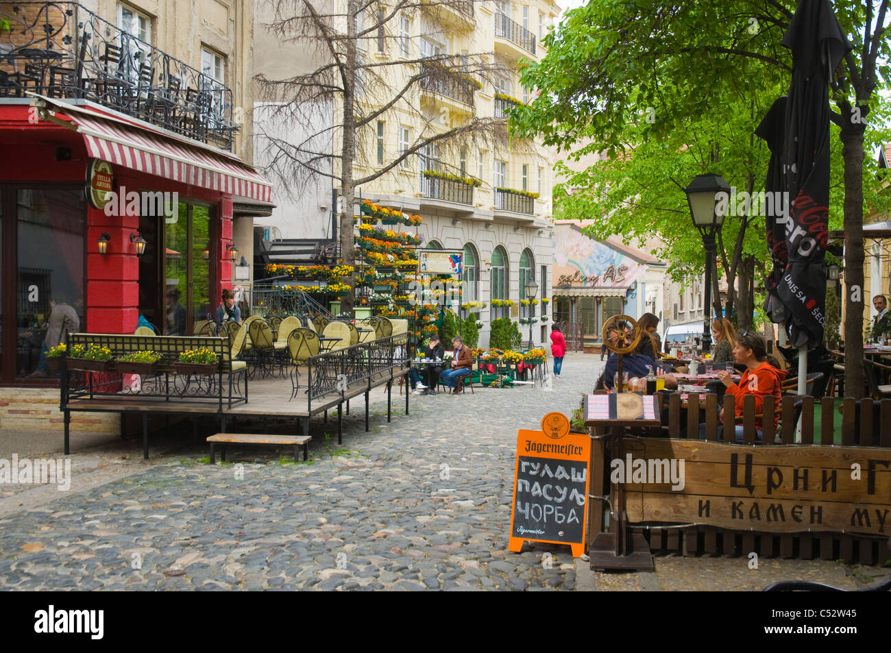 Quartier Skadarlija rue Skadarska Belgrade, capitale de la Serbie l ...