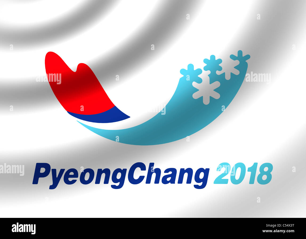 Jeux Olympiques d'hiver de Pyeongchang 2018 symbole du drapeau emblème ...