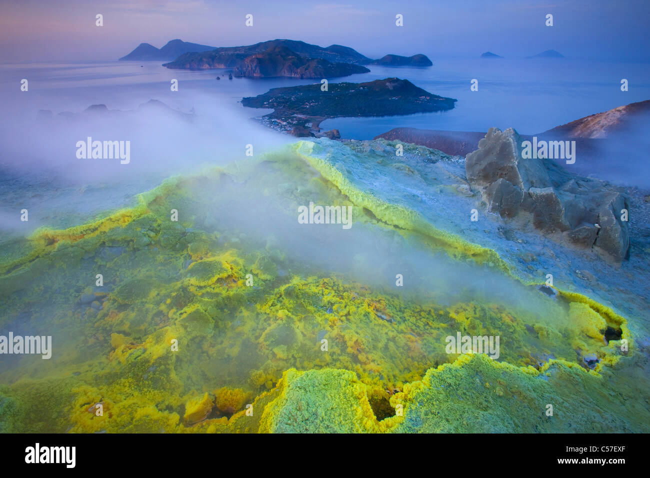 Vulcano, Italie, Europe, Lipari, île, île, volcan, cratère, fumerolle ...