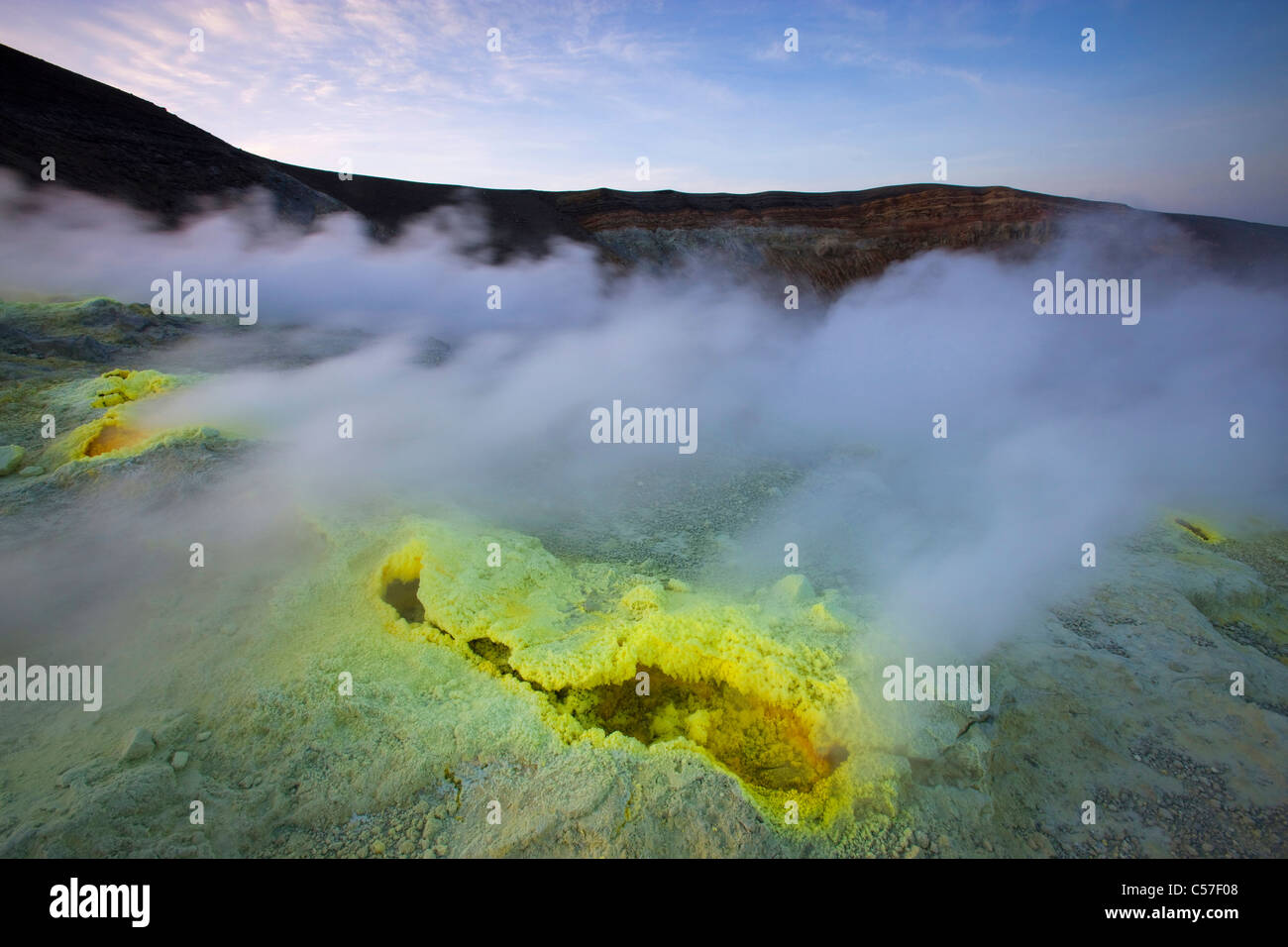 Vulcano, Italie, Europe, Lipari, île, île, volcan, cratère, fumerolle ...