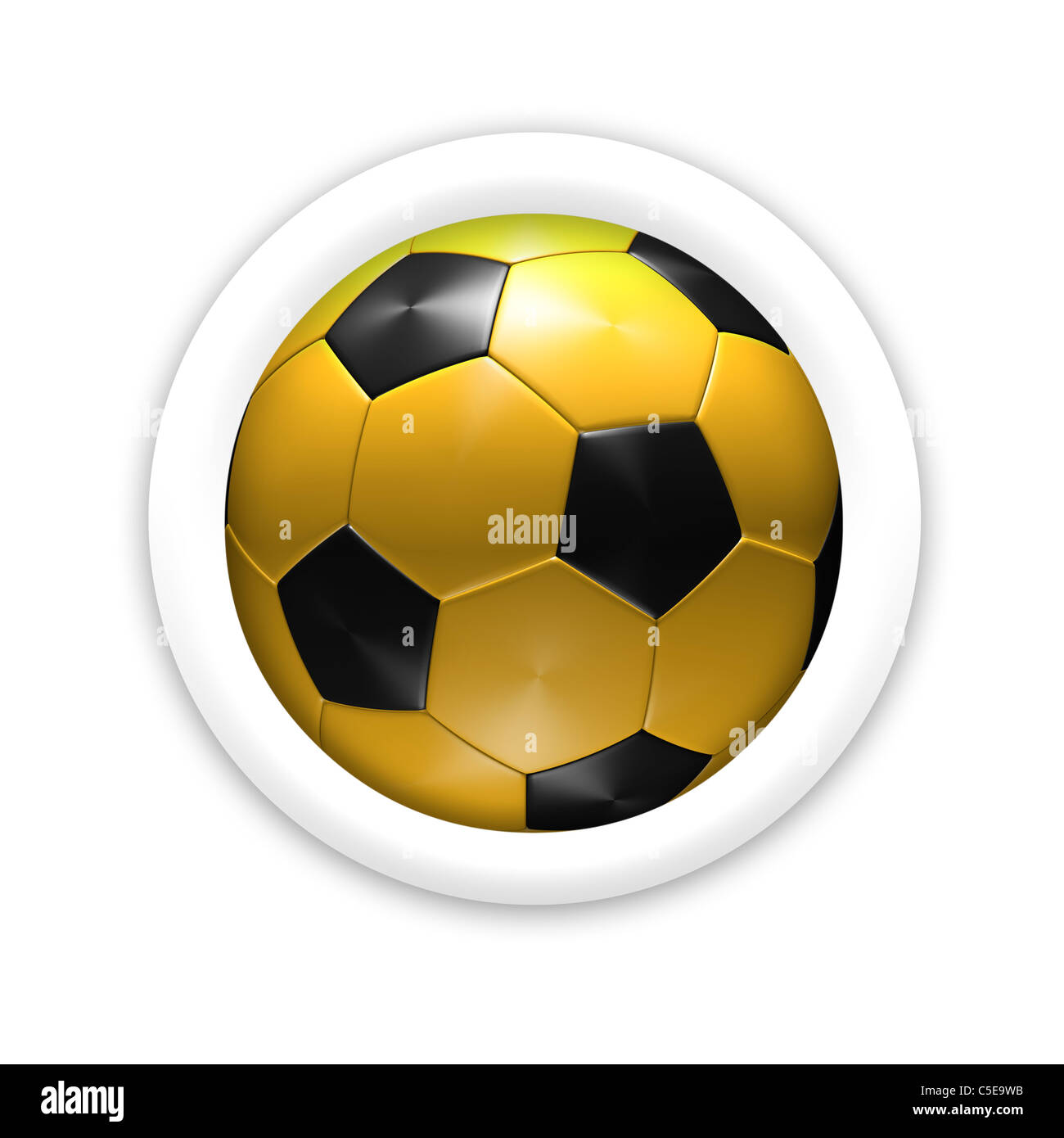 Foot Ball logo icône 3d bouton symbole Photo Stock - Alamy