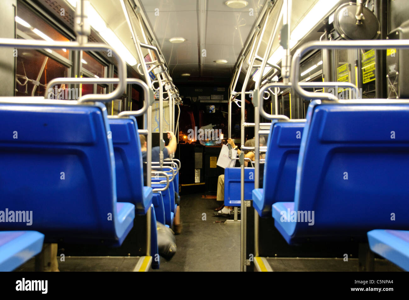 Inside an mta new york city public transportation bus Banque de ...