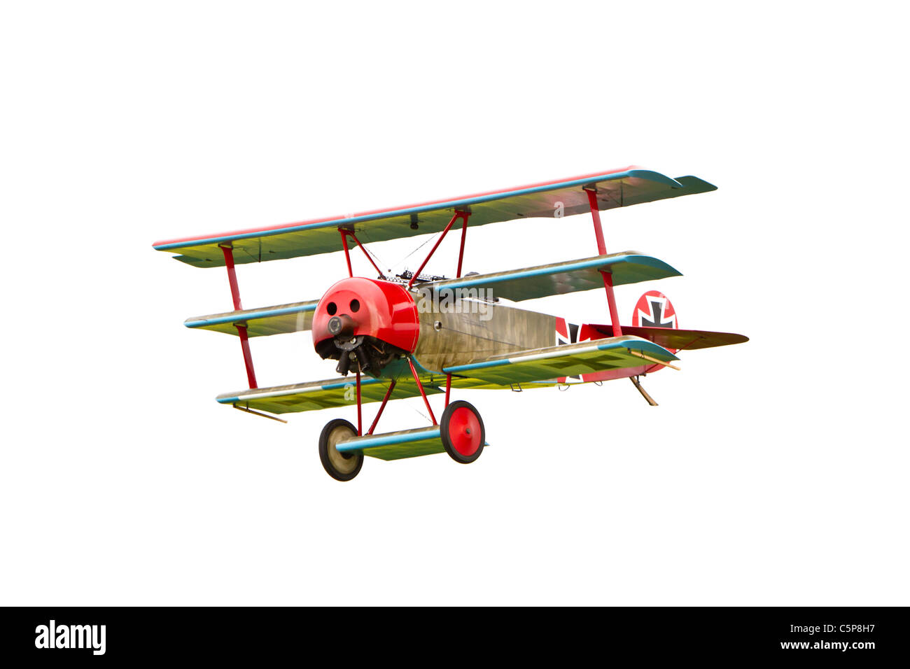 Fokker DR1 triplan triplan (réplique) voler contre un fond blanc Photo ...