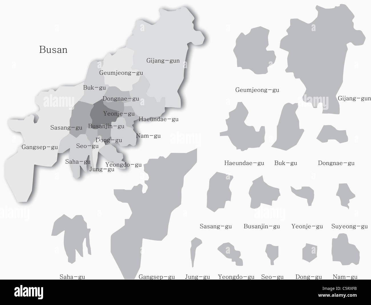 Plan de la ville de busan Banque de photographies et d’images à haute ...