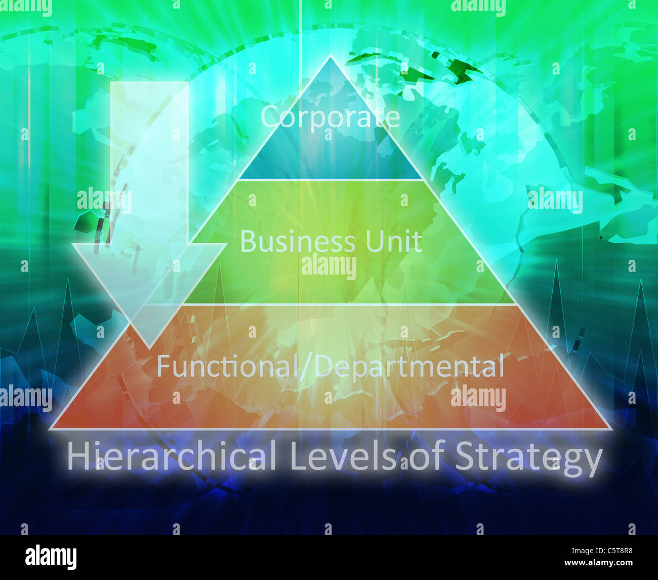 Stratégie de gestion de l'entreprise pyramide hiérarchique concept ...