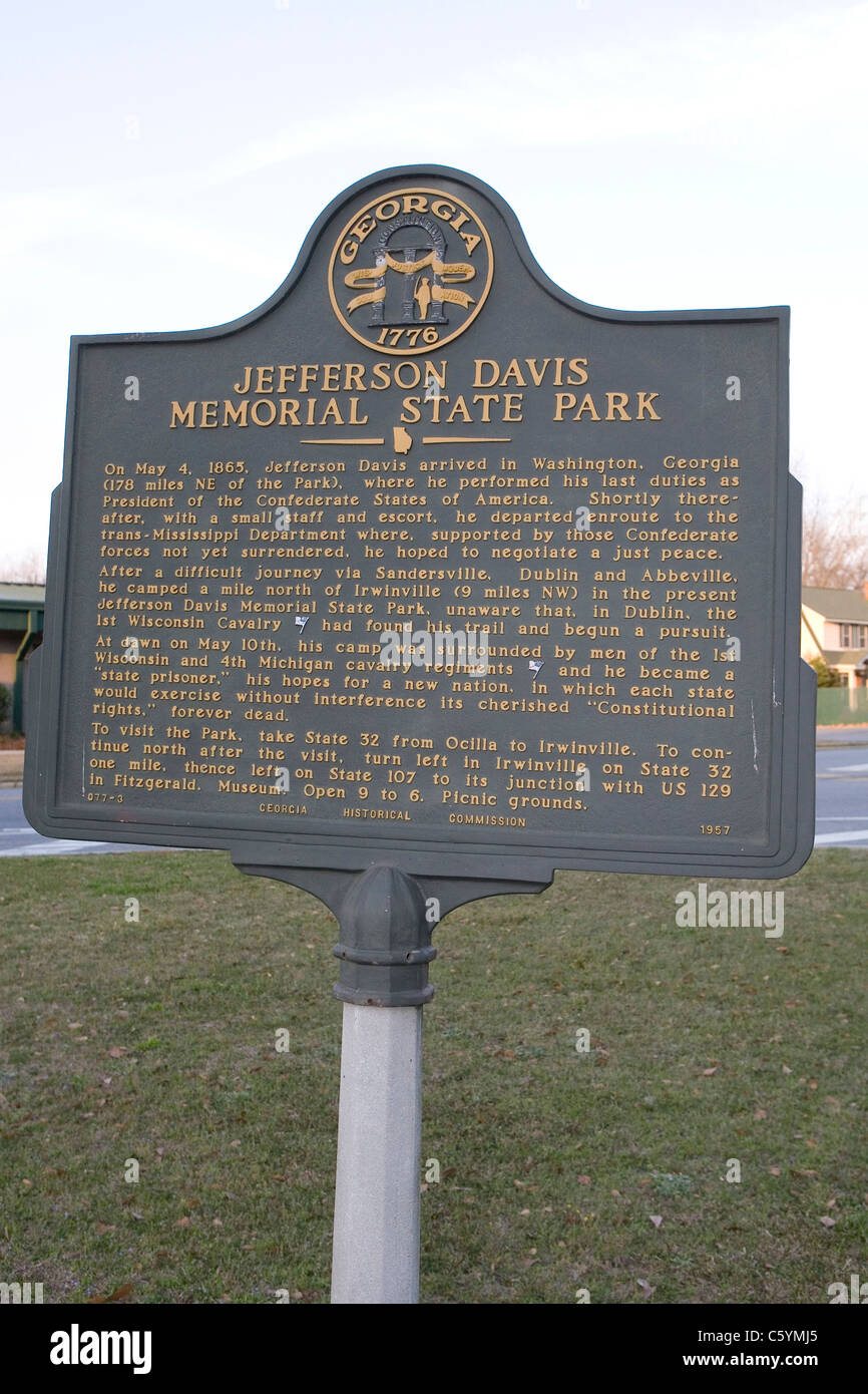 JEFFERSON DAVIS MEMORIAL STATE PARK. Jefferson Davis s'est acquitté de ...