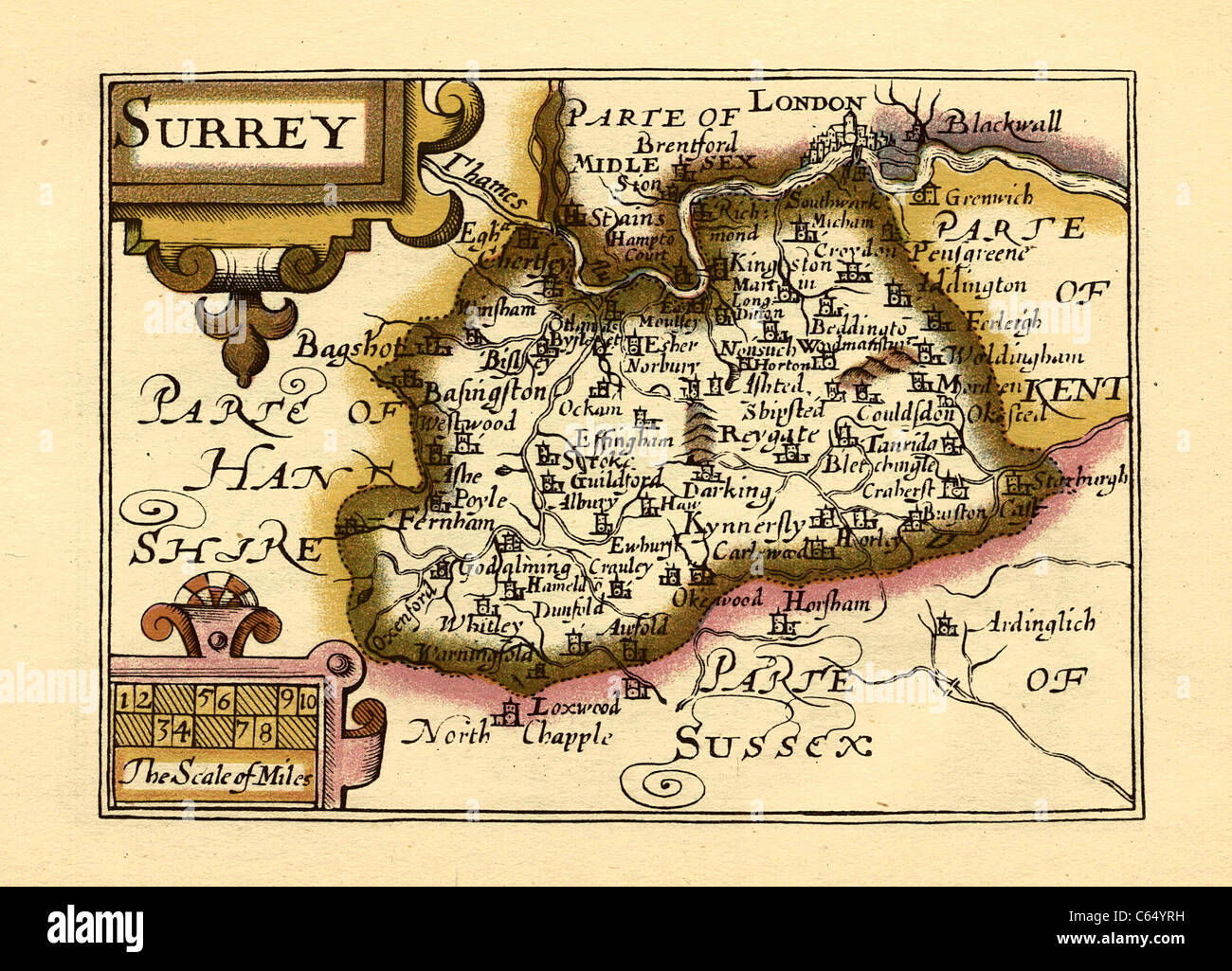 Carte de surrey Banque de photographies et d’images à haute résolution ...