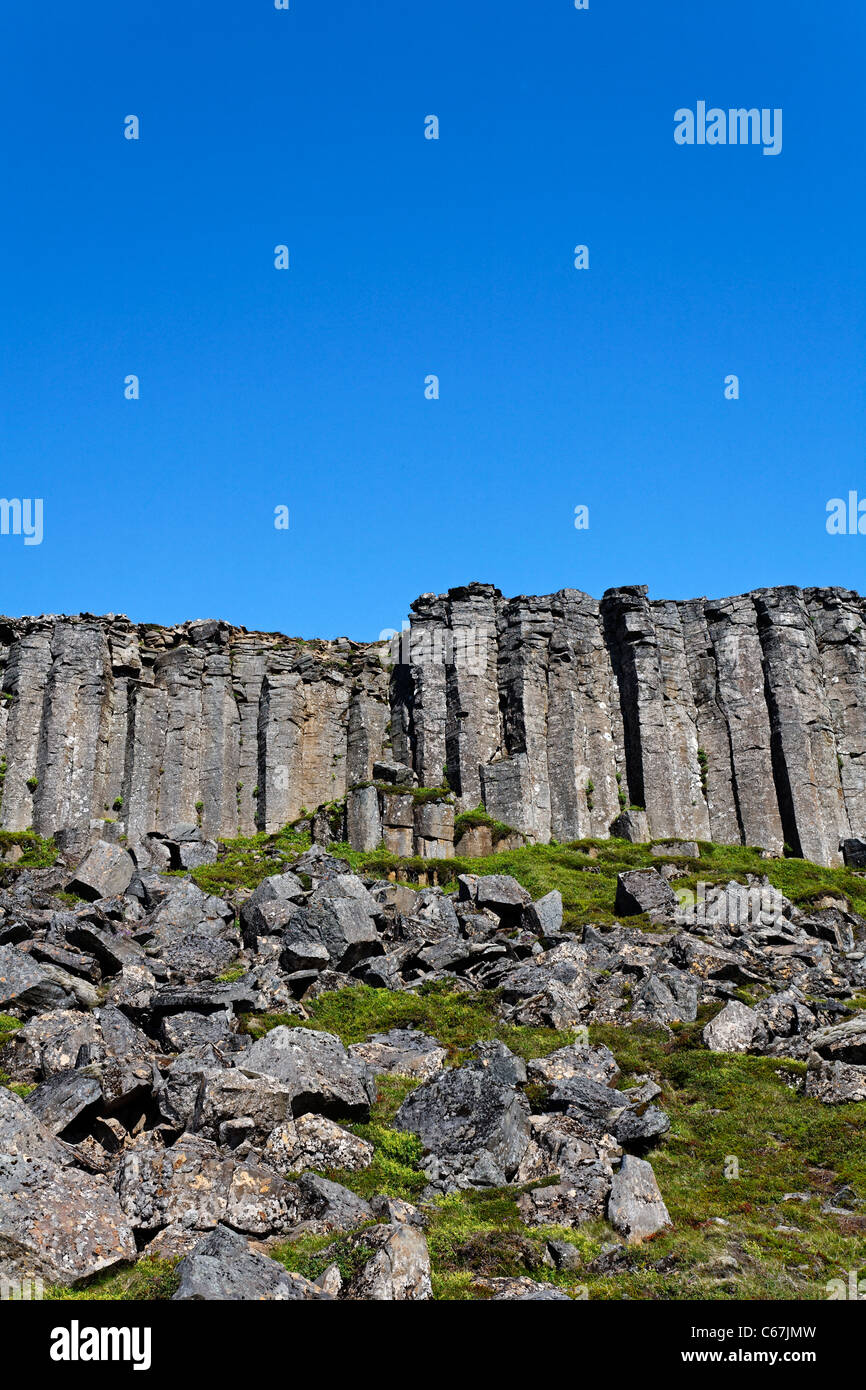 Les colonnes de basalte à Gerduberg, Péninsule de Snæfellsnes, l ...