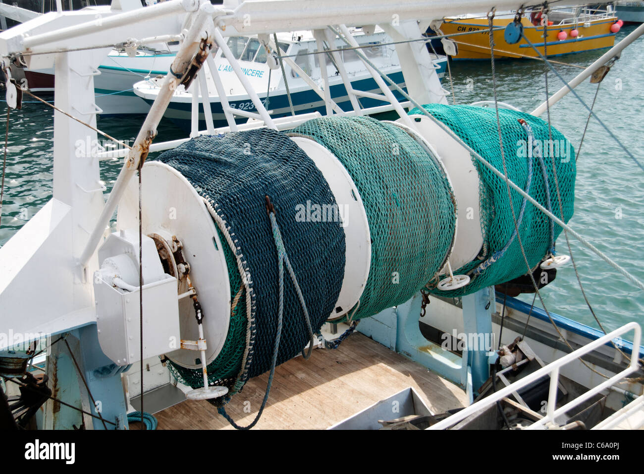 Filet de pêche au chalut, chalutier (Granville, Normandie, France Photo ...