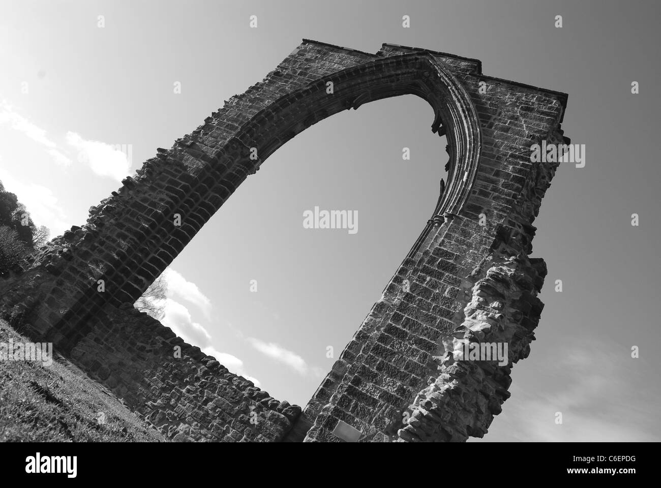Arche de l'abbaye de dale Banque d'images noir et blanc - Alamy