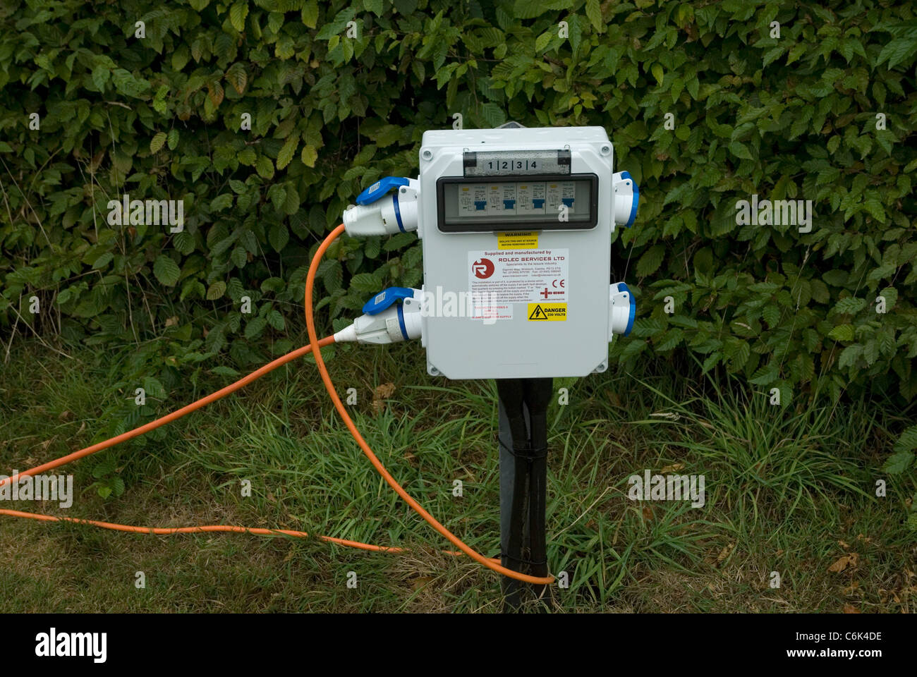 Point de raccordement électrique Camping Photo Stock - Alamy