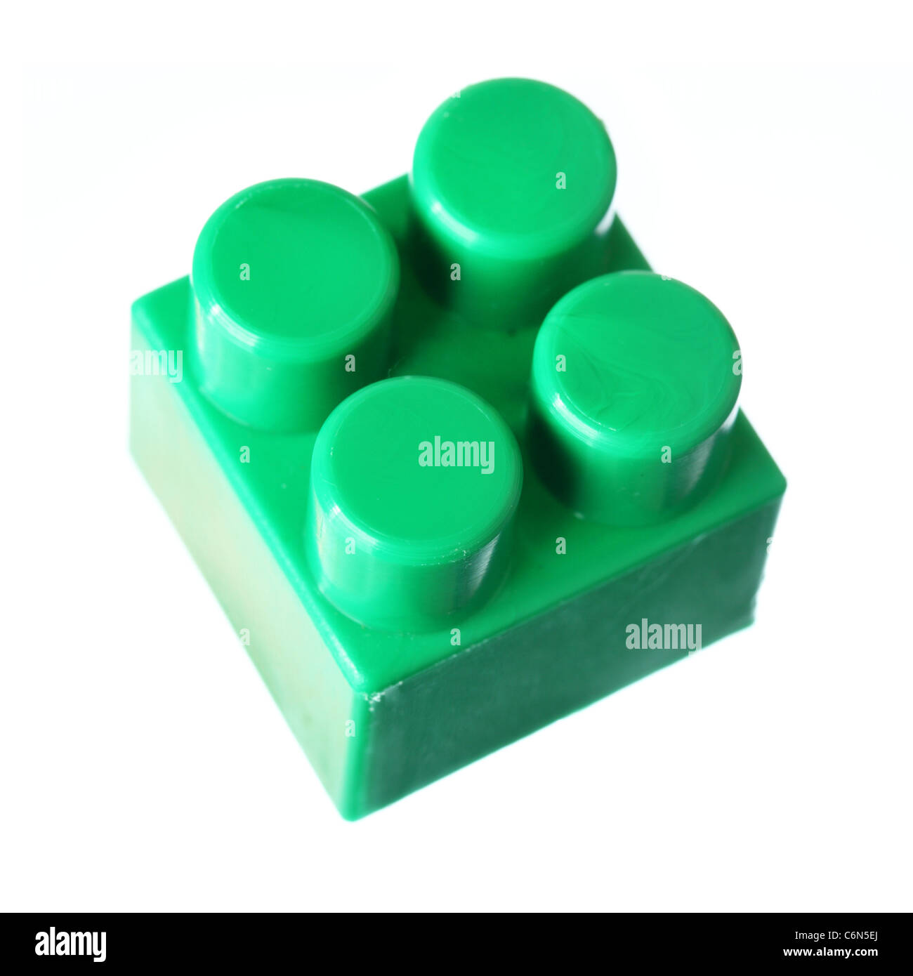 Bloc vert de la plus isolée de meccano fond blanc Photo Stock - Alamy