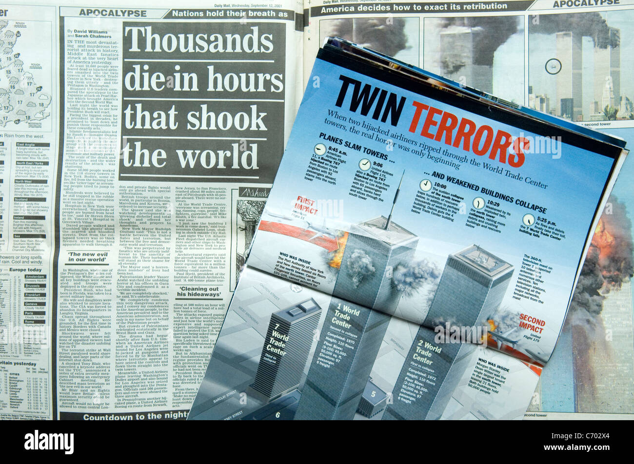September 11 2001 newspaper Banque de photographies et d’images à haute ...