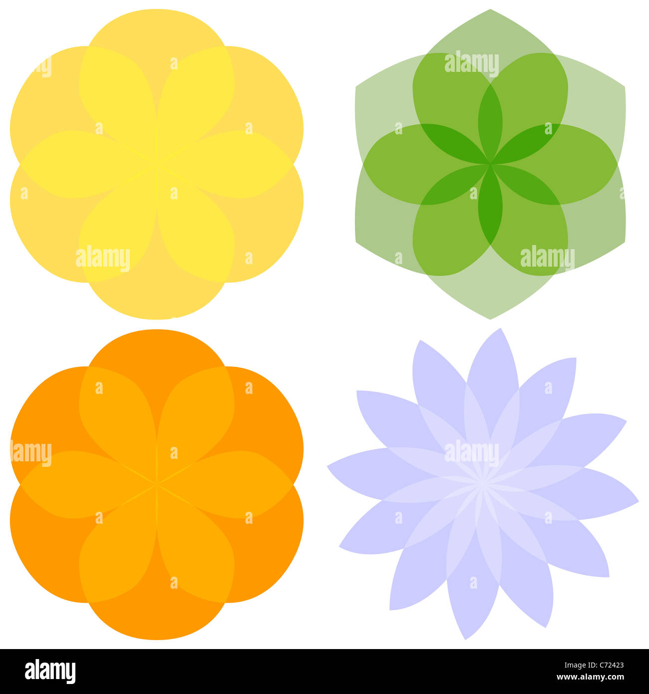 4 fleurs Banque d'images détourées - Alamy