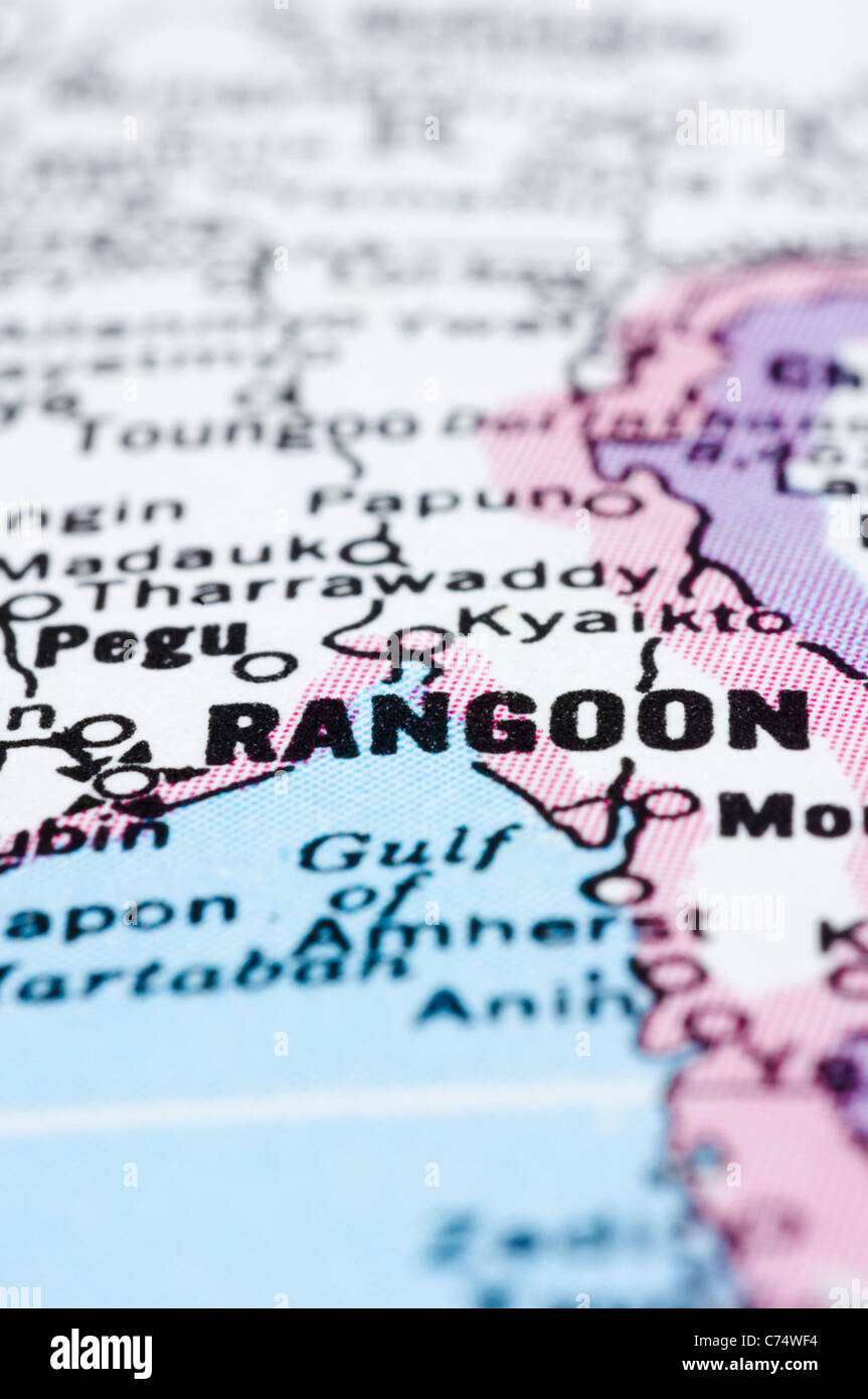 Rangoon map Banque de photographies et d’images à haute résolution - Alamy