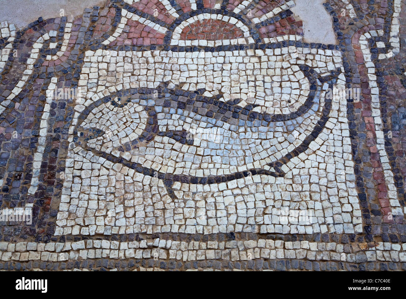 Sol en mosaïque de l'Église Byzantine, Petra, Jordanie Photo Stock - Alamy