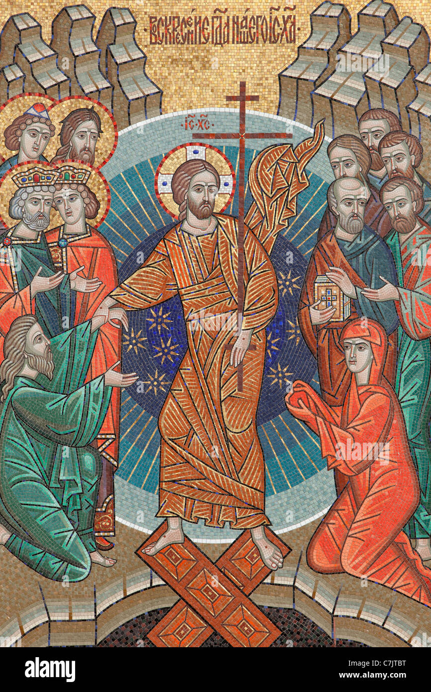 Icône représentant la résurrection de Jésus sur la Résurrection Gate à ...