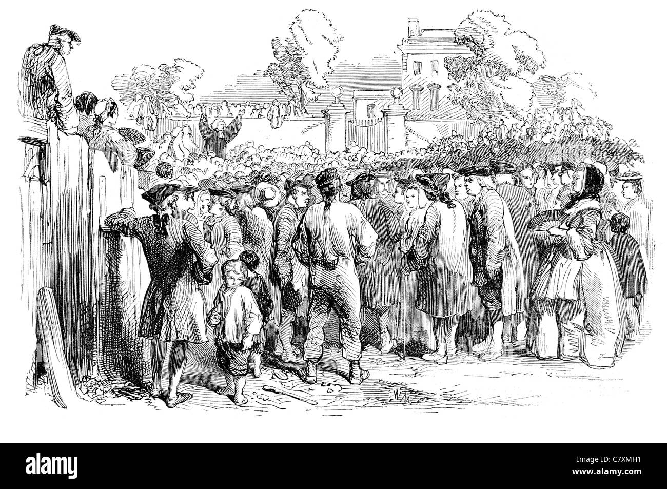 La prédication prédicateur George Whitefield 1714 Whitfield 1770 prêtre ...