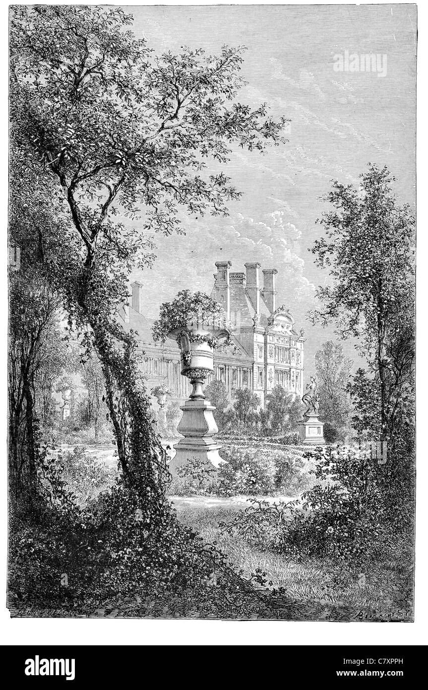 Jardin des Tuileries paysage royal design André Le Nôtre vista officiel ...
