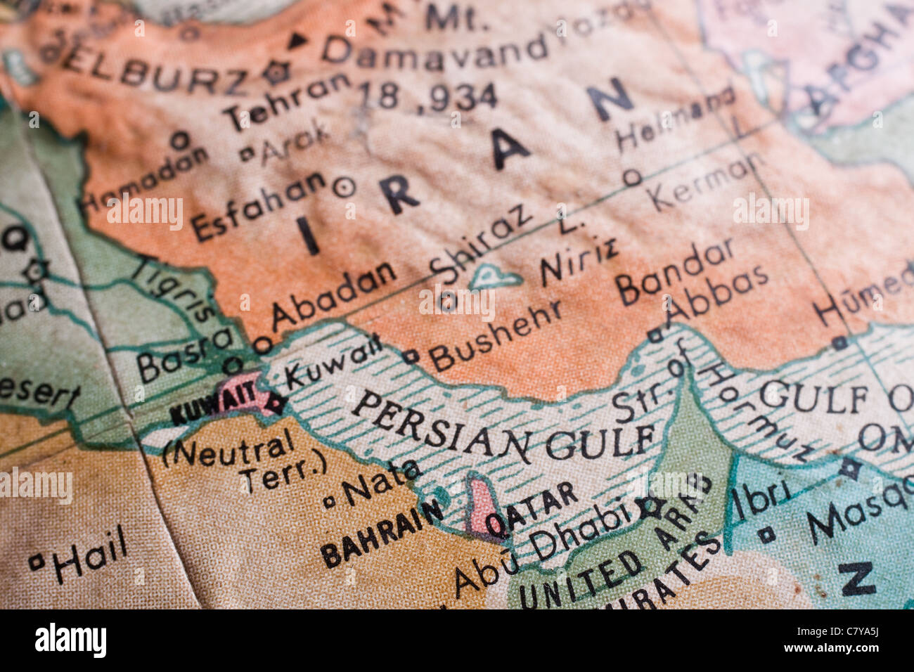 Golfe persique carte Banque de photographies et d’images à haute ...
