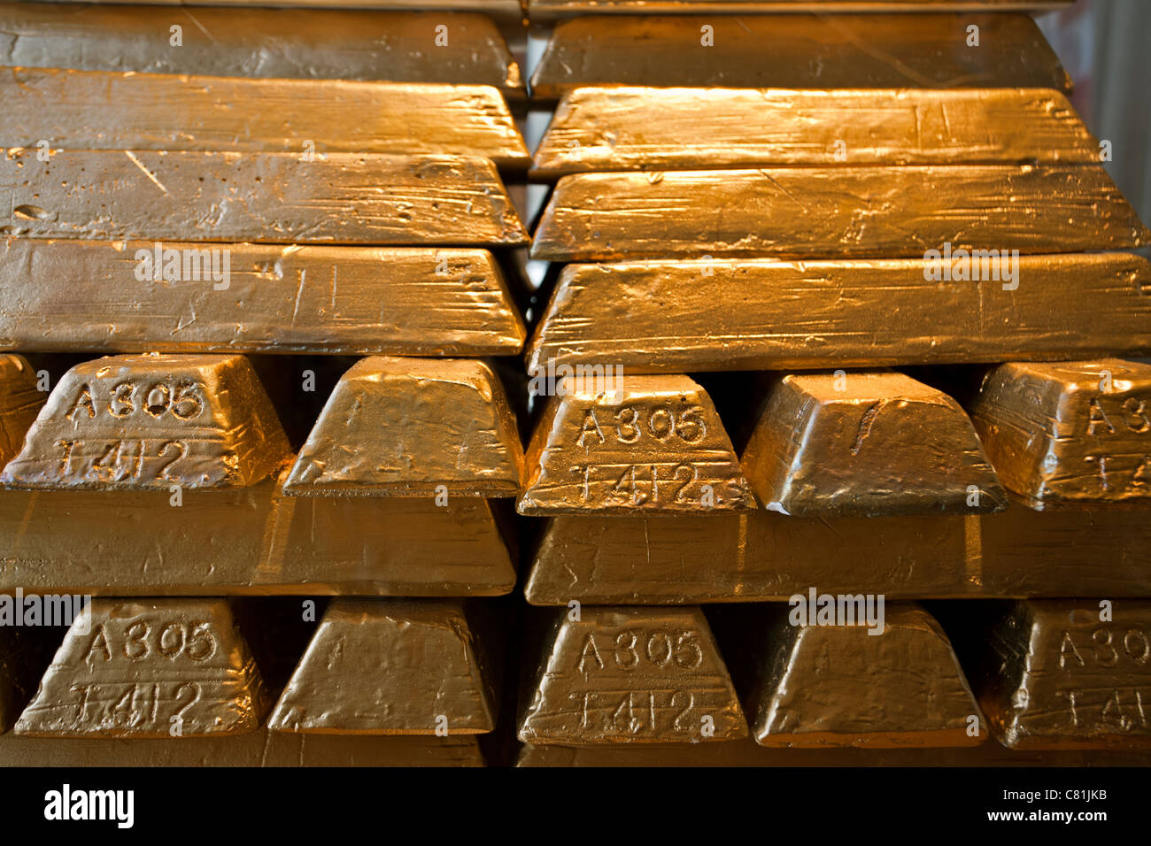 Gold ingots Banque de photographies et d’images à haute résolution - Alamy