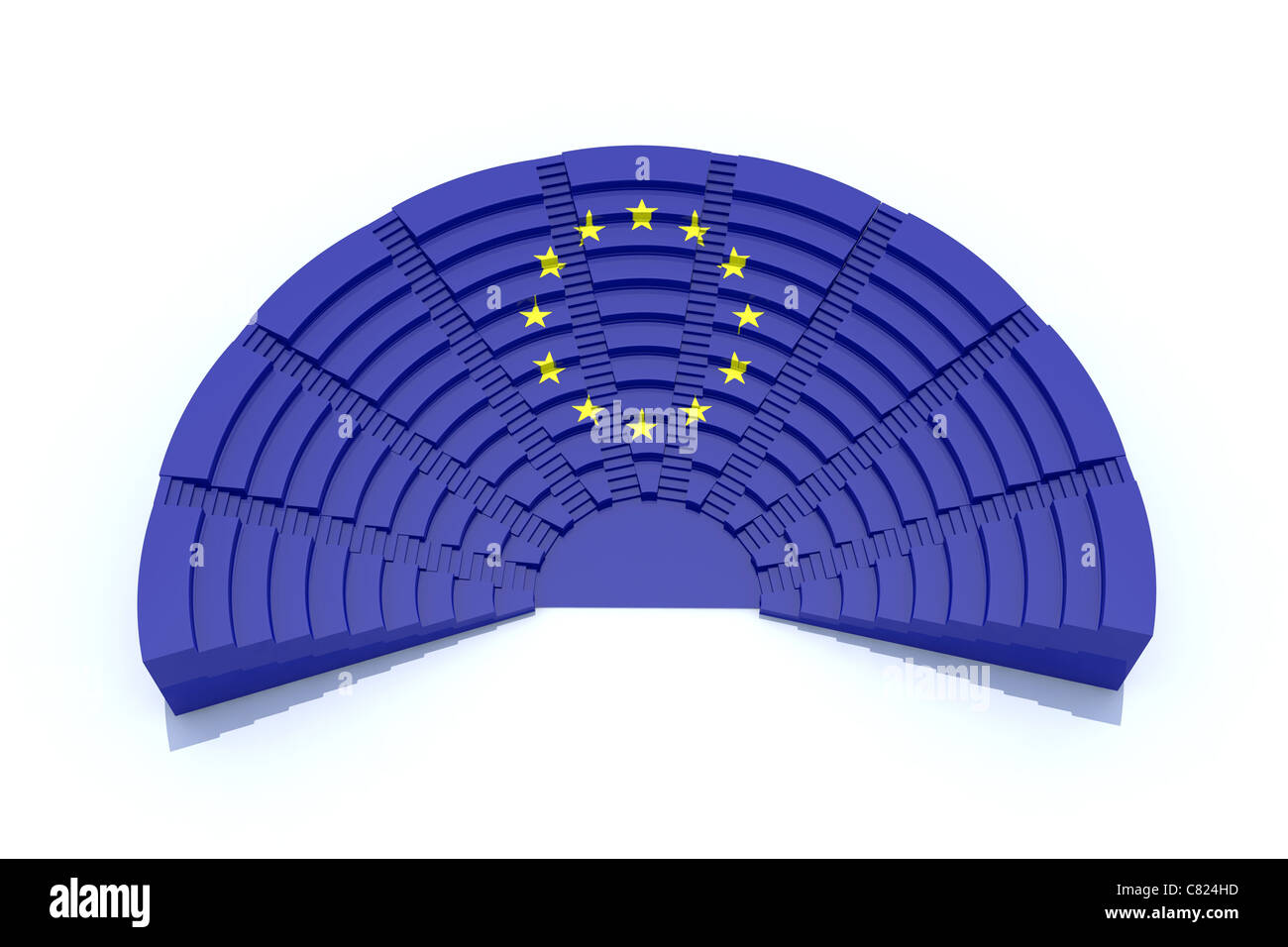 Concept 3d, Parlement européen avec la couleur du drapeau europ Photo ...