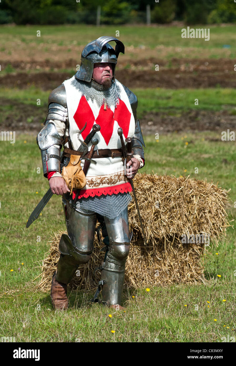 Medieval knight with sword Banque de photographies et d’images à haute ...