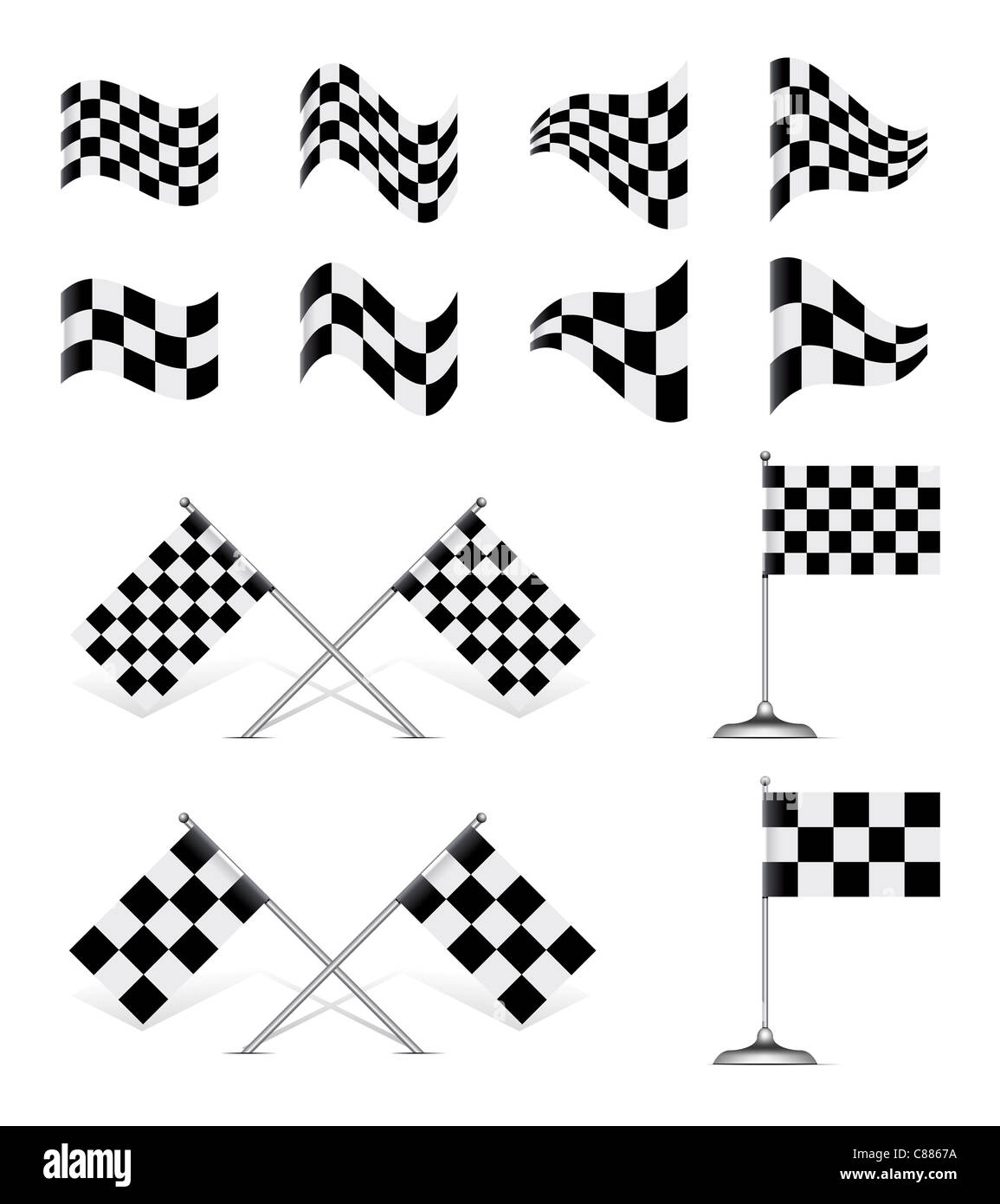 Drapeau de la formule 1 Banque d'images noir et blanc - Alamy