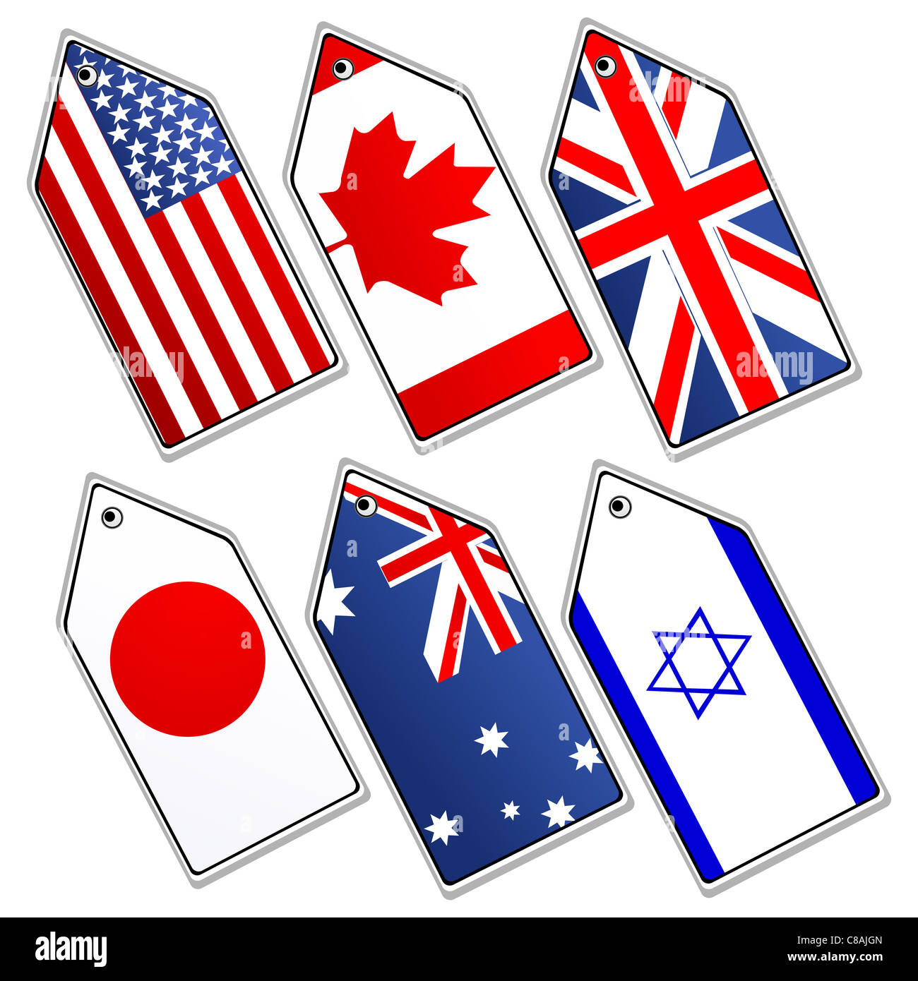 Illustration des différents types de drapeaux sur fond blanc Photo ...